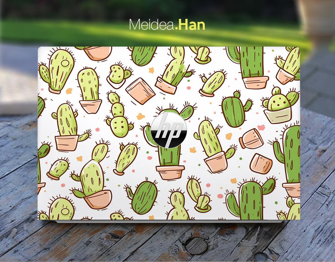 Hp Laptop Skin X360 Accessory Art Decal Custom Gift Cartoon Cactus ...