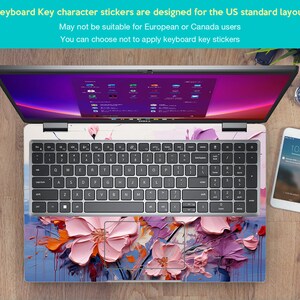 Custom Laptop Skin Lenovo Accessories Personalization Pink Flowers Oil ...