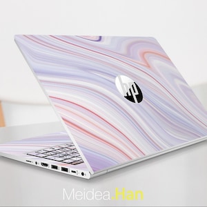 Hp Laptop Skins 14 Inch Personalized Customizable Marble Curve Vinyl ...