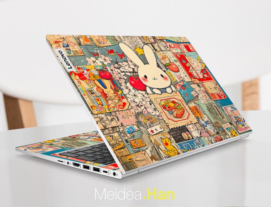 Lenovo Laptop Sticker Holiday Gift Custom Cute Bunny Design Vinyl ...