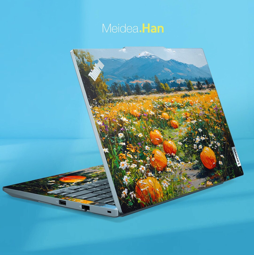 Lenovo Thinkpad P16s Gen 4 Laptop Decal Oil Painting Pumpkin Field ...