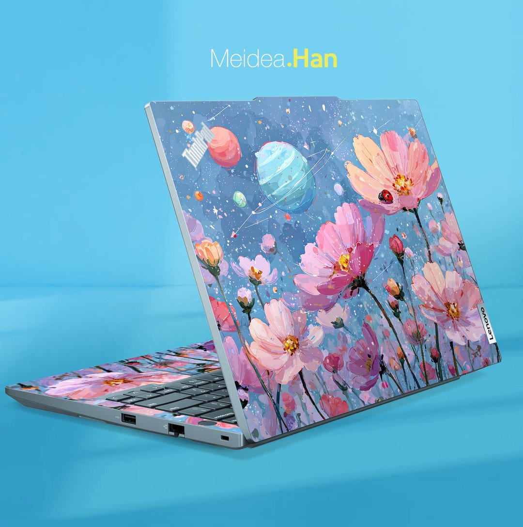 Custom Decal Oil Painting Pink Dream Flowers Unique Gift Vinyl for ...