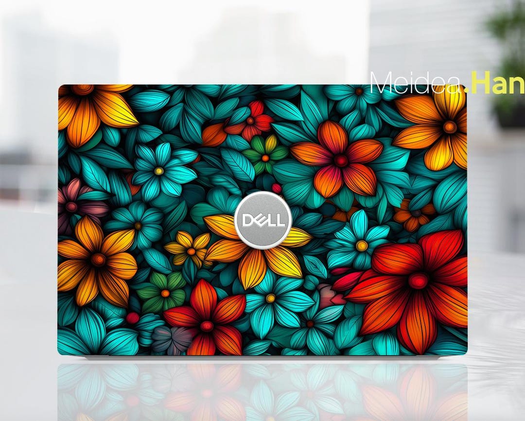 Laptop Skins Dell Accessories 7440 Custom Sticker Unique Flower Designs ...