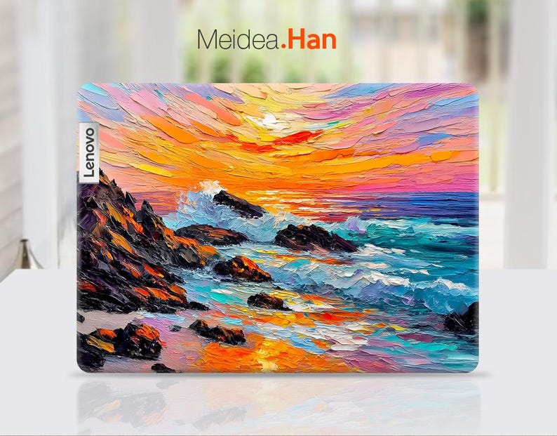 Thinkpad T14 Gen 5 Laptop Skin Custom Sticker Oil Painting Seaside ...
