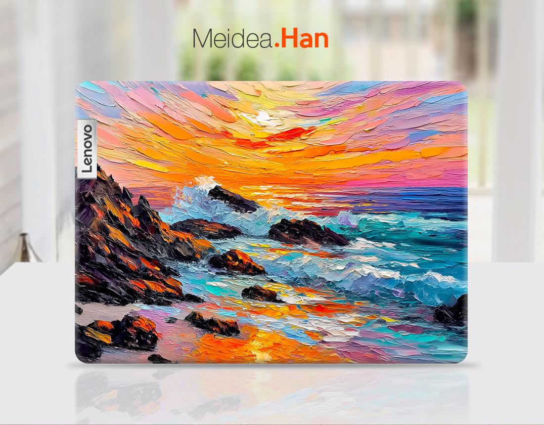 Thinkpad T14 Gen 5 Laptop Skin Custom Sticker Oil Painting Seaside ...