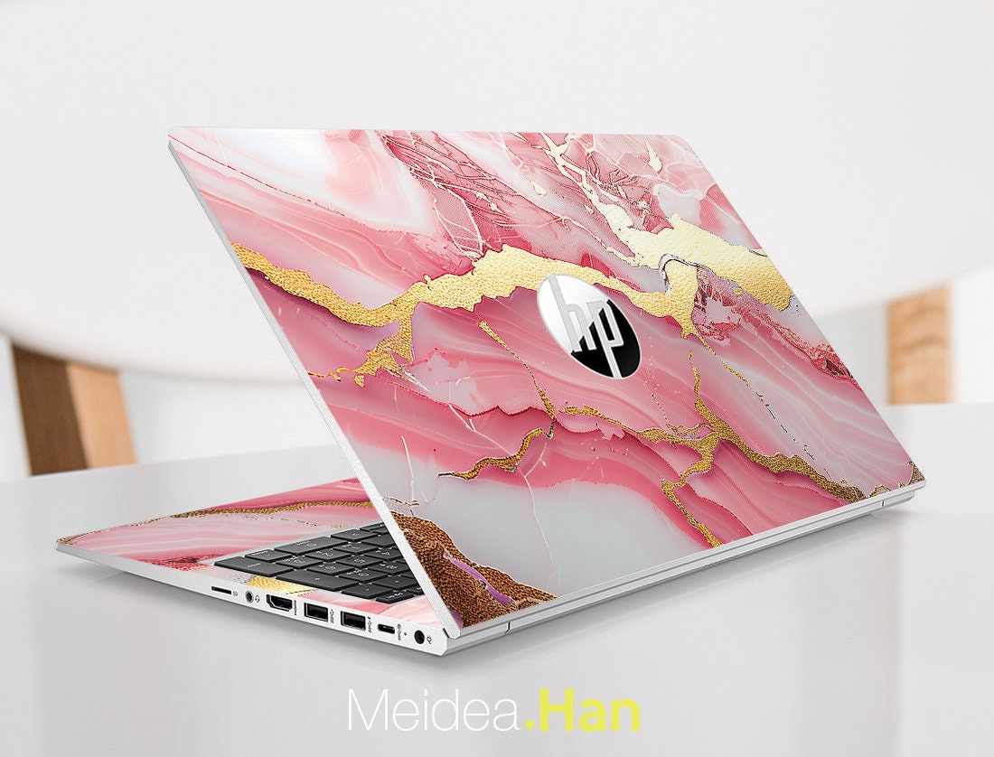 Hp Laptop Skin 15 Inch Personalized Customizable Marble Texture Pink ...
