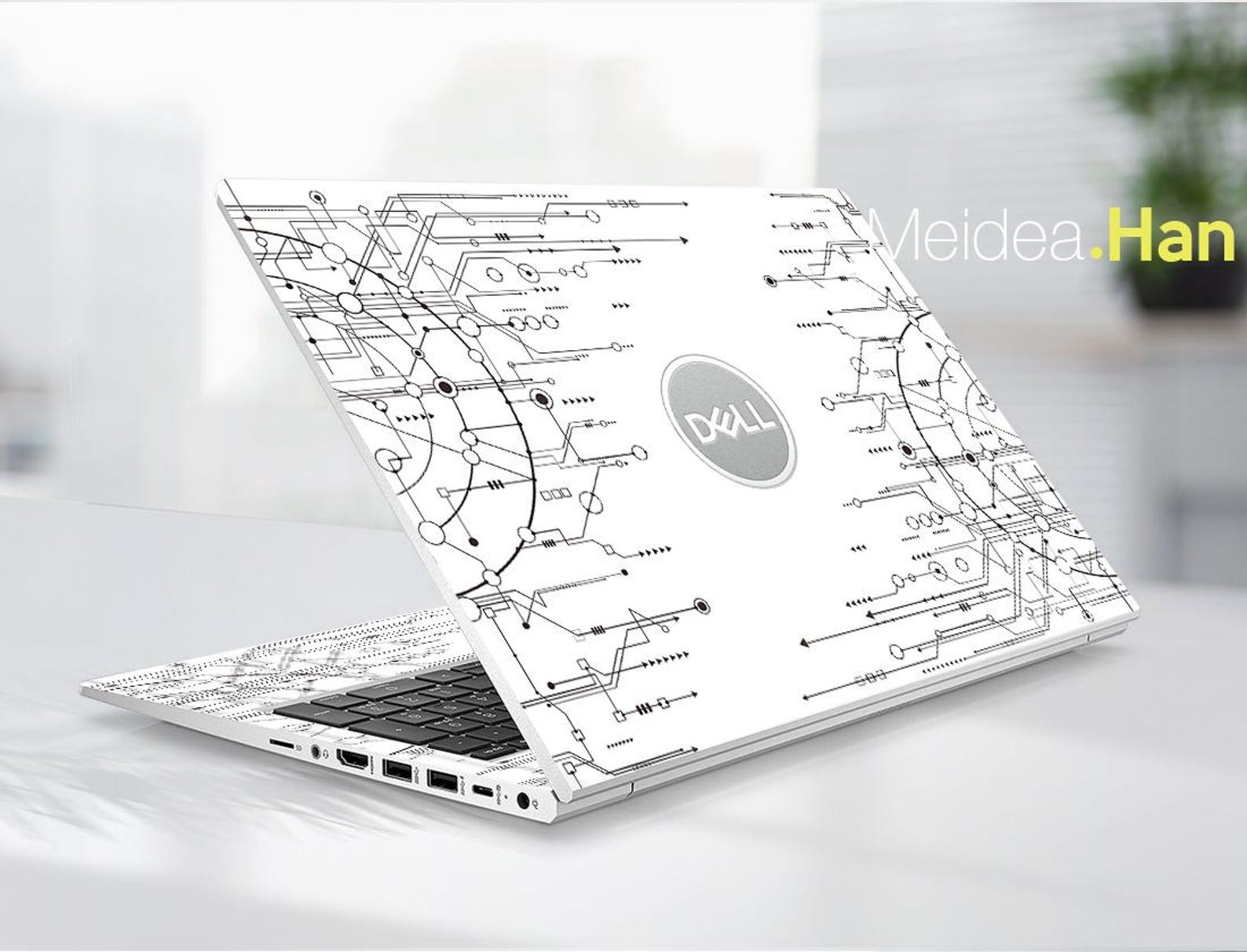 Dell Laptop Skins Dell MA14250 Sticker Simple Line Art Design Vinyl ...