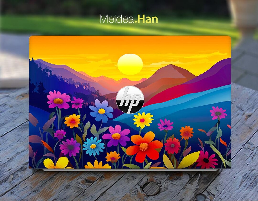 HP 14laptop Skin Surface Decal Custom Art Display Romantic Sunrise ...