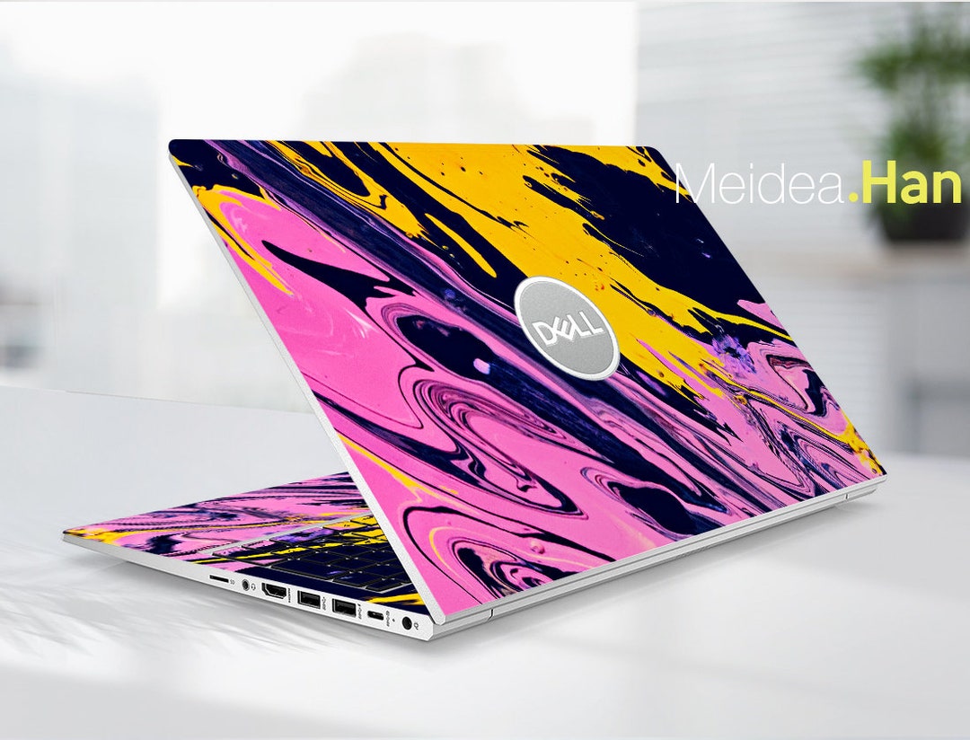 Custom Laptop Skins Dell Decals Personalization Abstract Pattern Pink ...