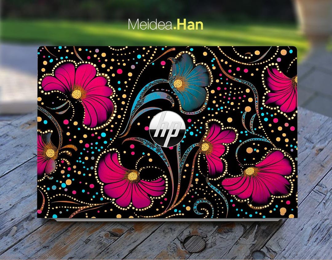 Hp Laptop Skin Art Gift Logo Protection Custom Sticker Abstract Flower ...