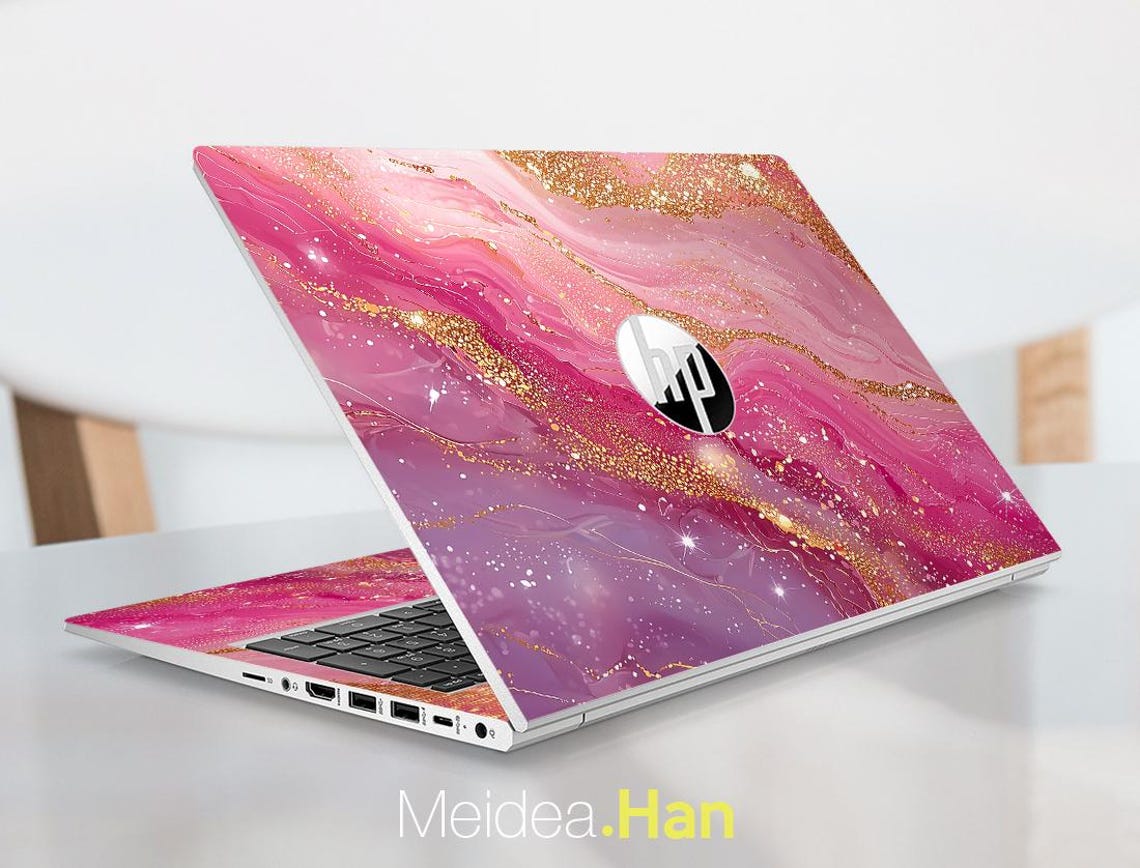 HP Elitebook 840 Laptop Sticker Personalized Customizable Pink Marble ...