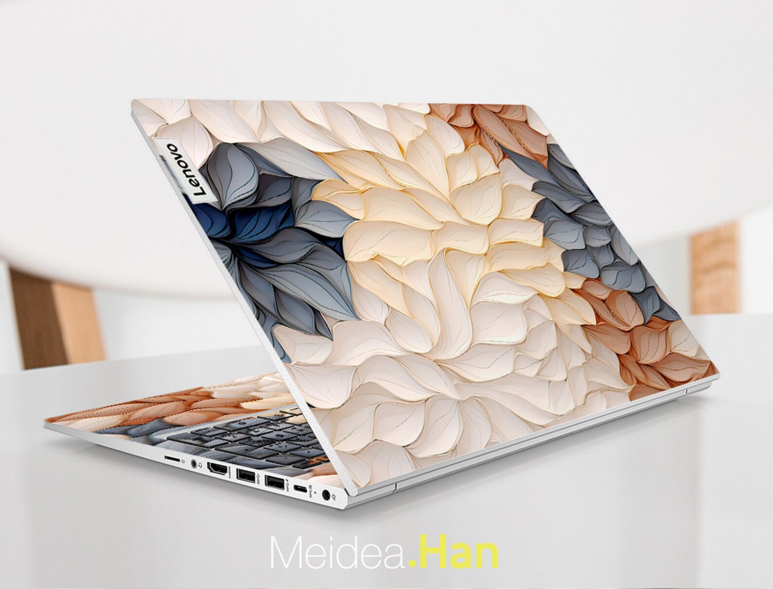 Laptop Skin Lenovo Yoga 9i Vinyl Decal Personalized Customizable White ...