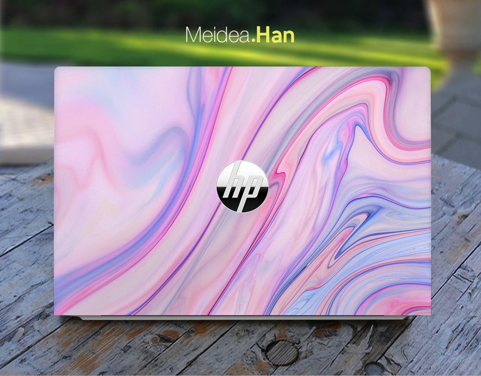 Hp Laptop Skin Omen 17 Personalized Customizable Pink Gray Marble ...