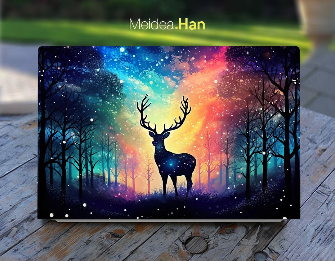 Custom Laptop Skins Hp Decals Personalised Elk Pattern Colourful Design ...