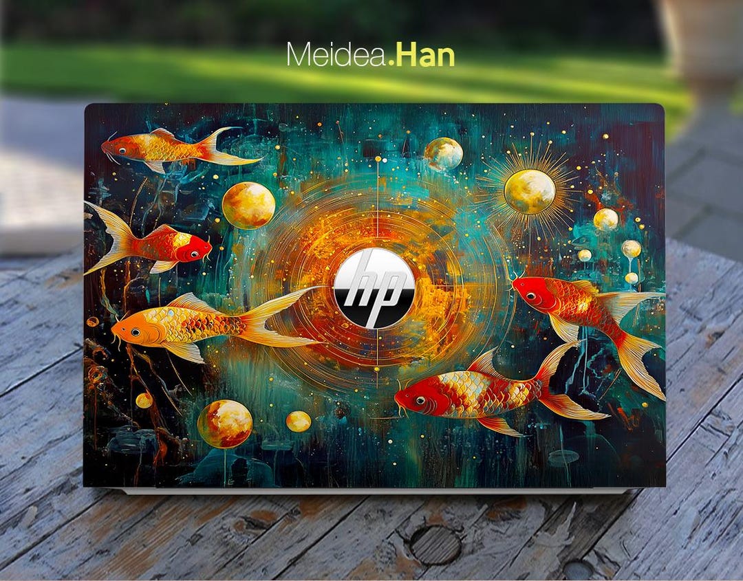 Personalized Gift HP Accessories 15-fd Laptop Skin Abstract Fish Design ...