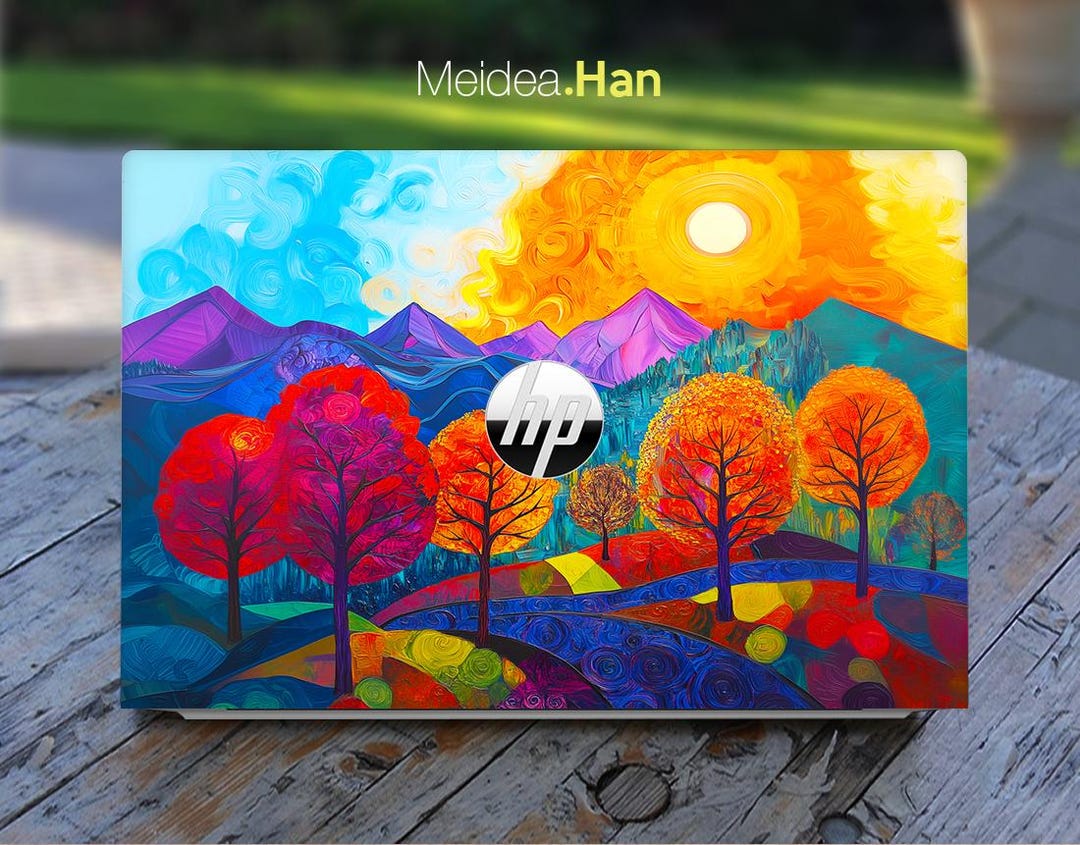Custom 2-in-1 Laptop Skin Hp Accessories Unique Gift Colorful Oil ...