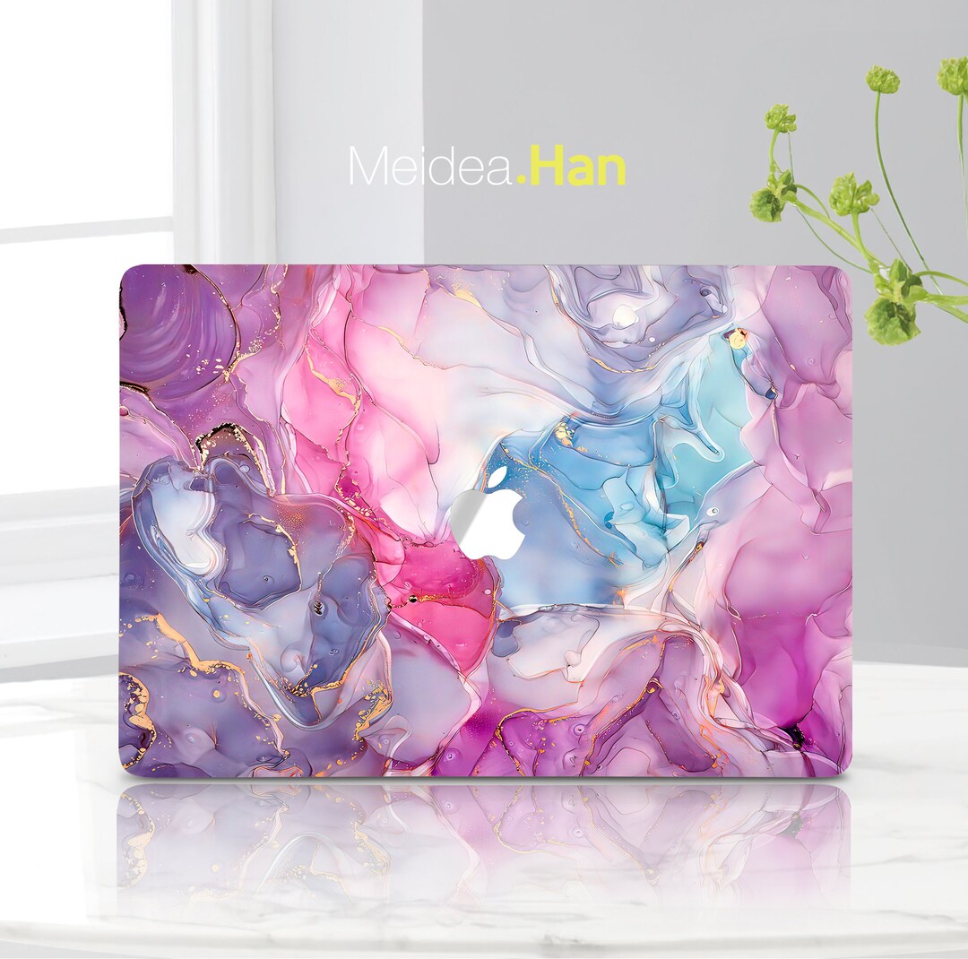 Apple Laptop Skin Personalized Customizable Colorful Marble Painting ...