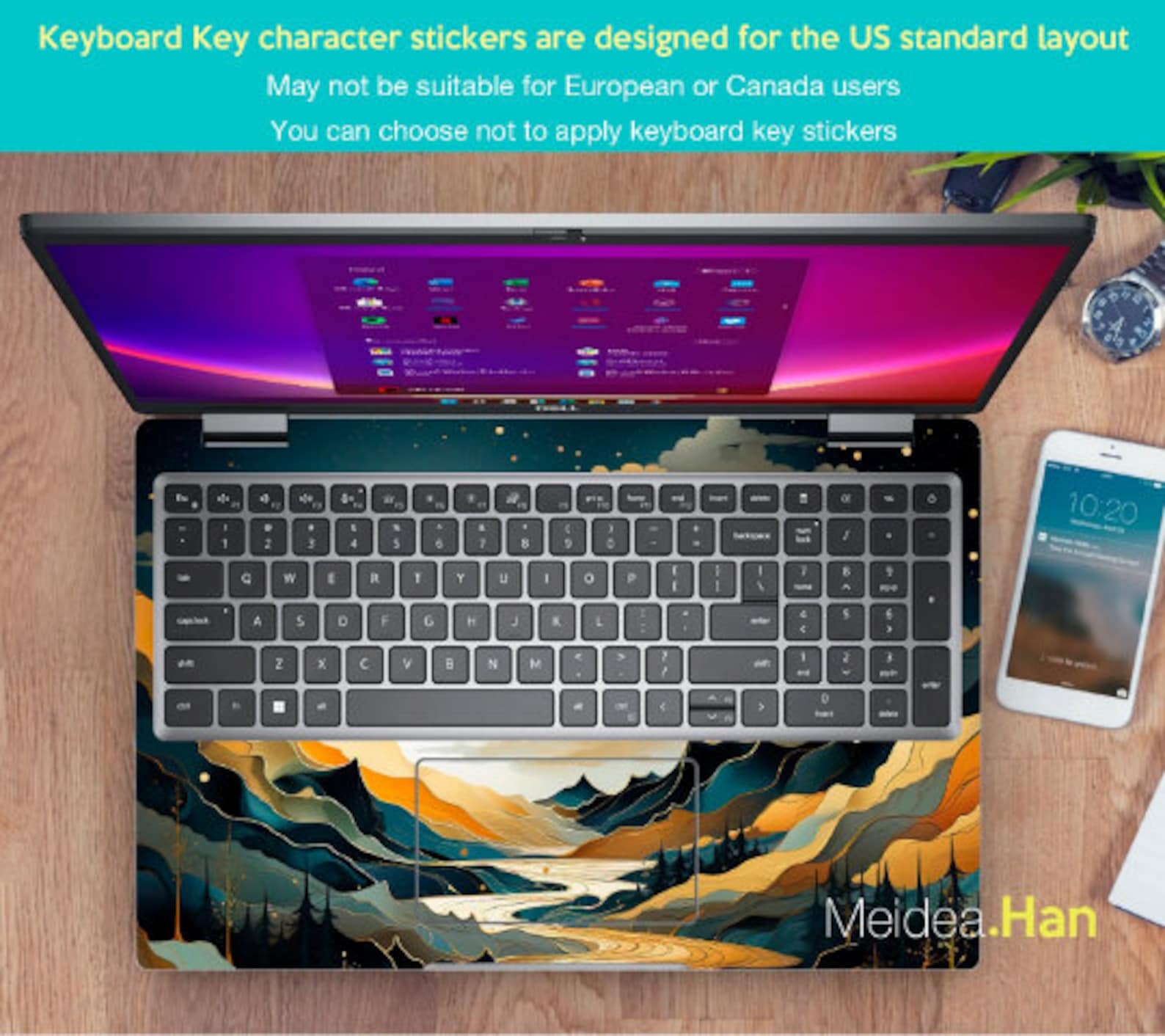 Custom Laptop Skins Dell Accessories Vinyl Decals Personalization Gift ...