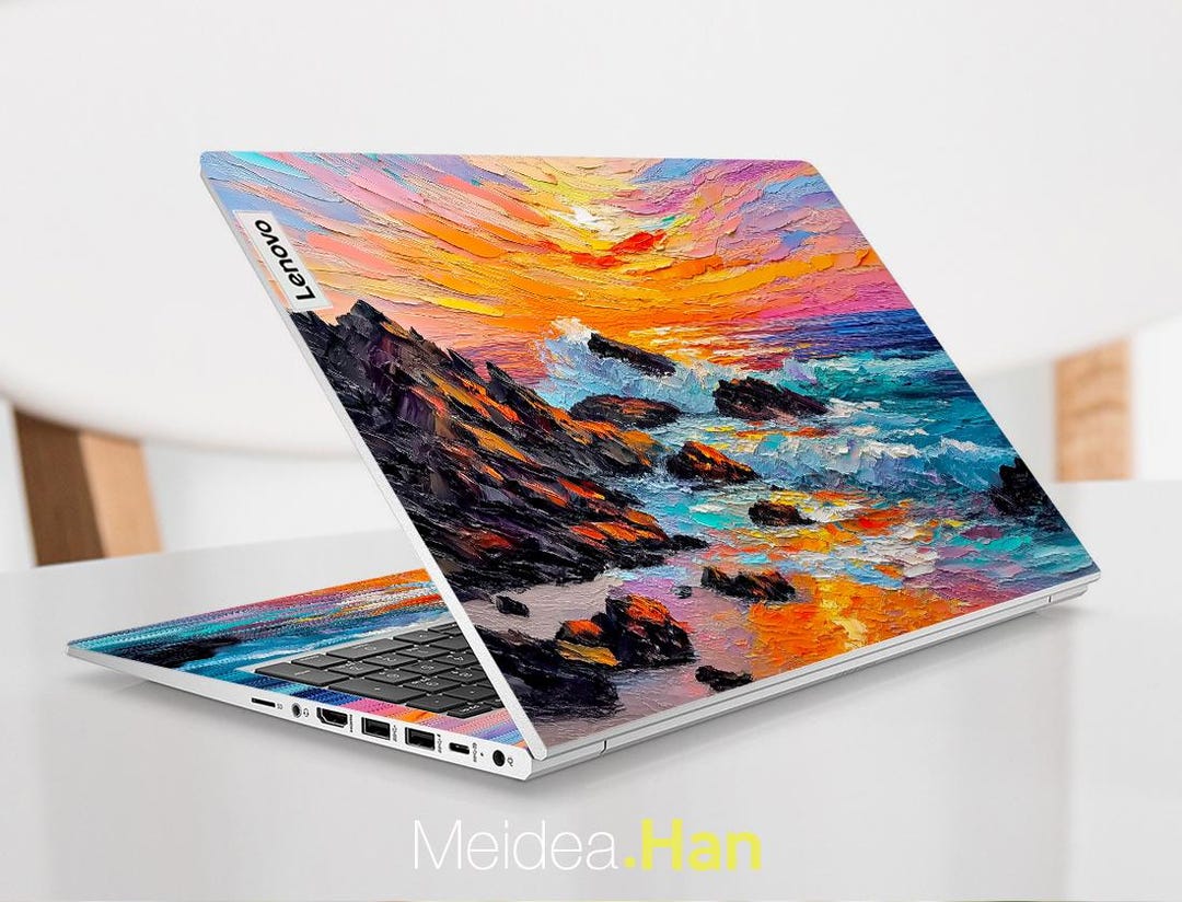 Thinkpad T14 Gen 5 Laptop Skin Custom Sticker Oil Painting Seaside ...
