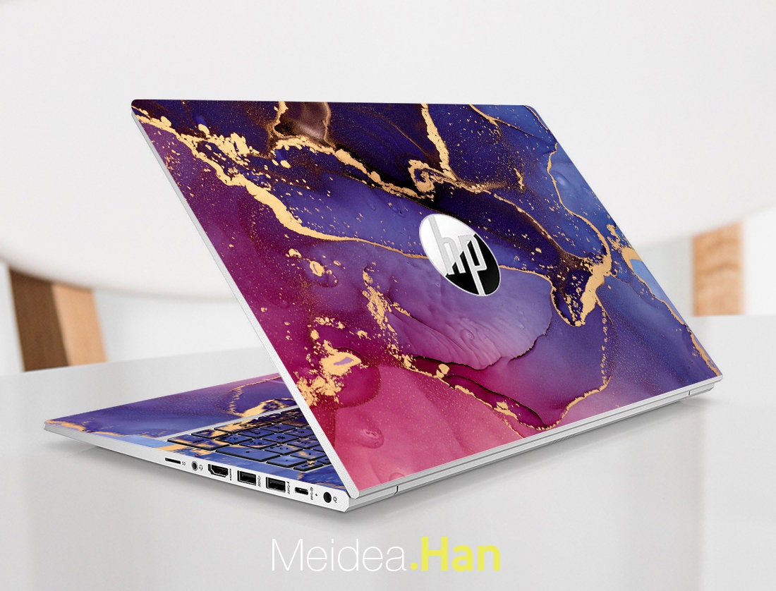 Hp Laptop Skin Elitebook Personalized Customizable Purple Marble Vinyl ...