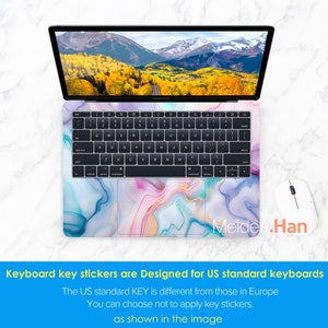 MacBook Pro Skin Personalization Gift Colorful Marble Design Mac Air ...