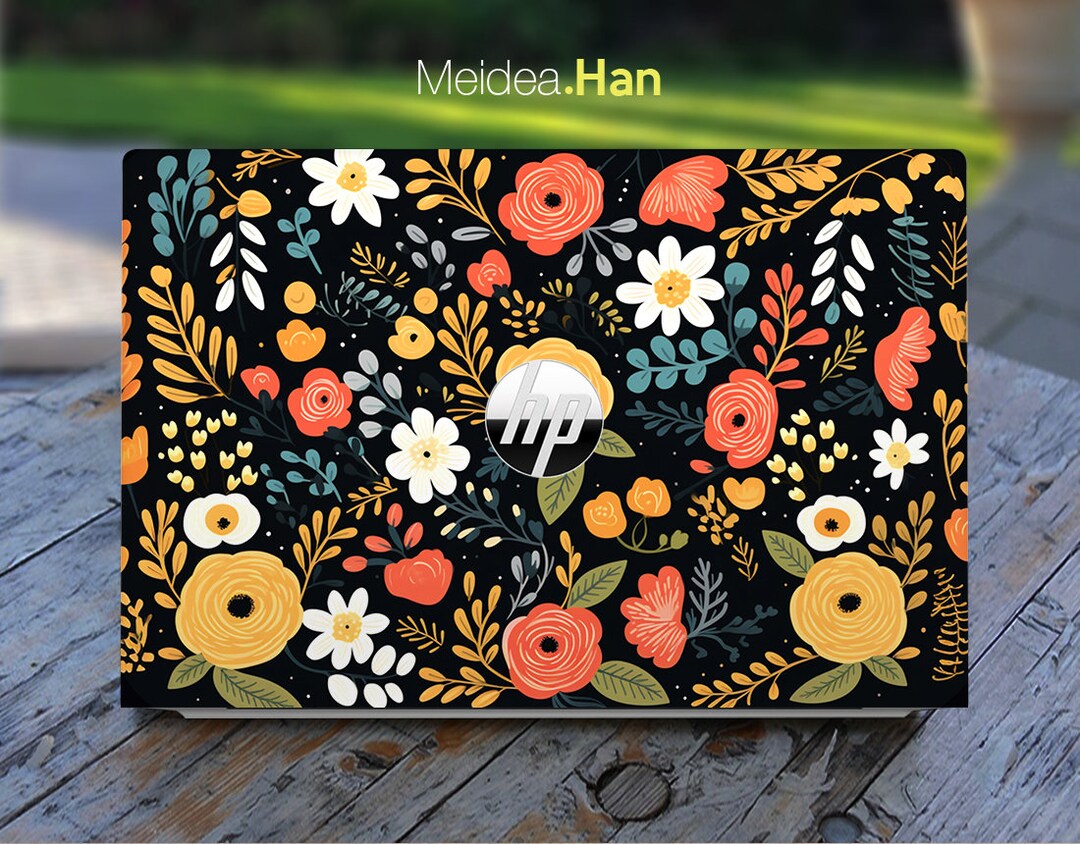 Laptop Skin Protect Hp Cute Decals Customizable Personalised Flowers ...