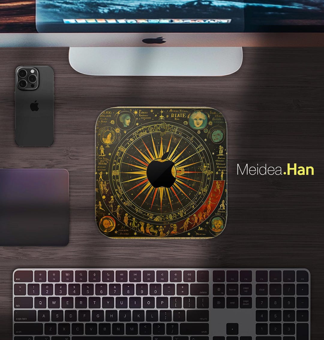 Mac Pro Host Decal Round Star Design Customize Vinyl Sticker Mac Mini ...