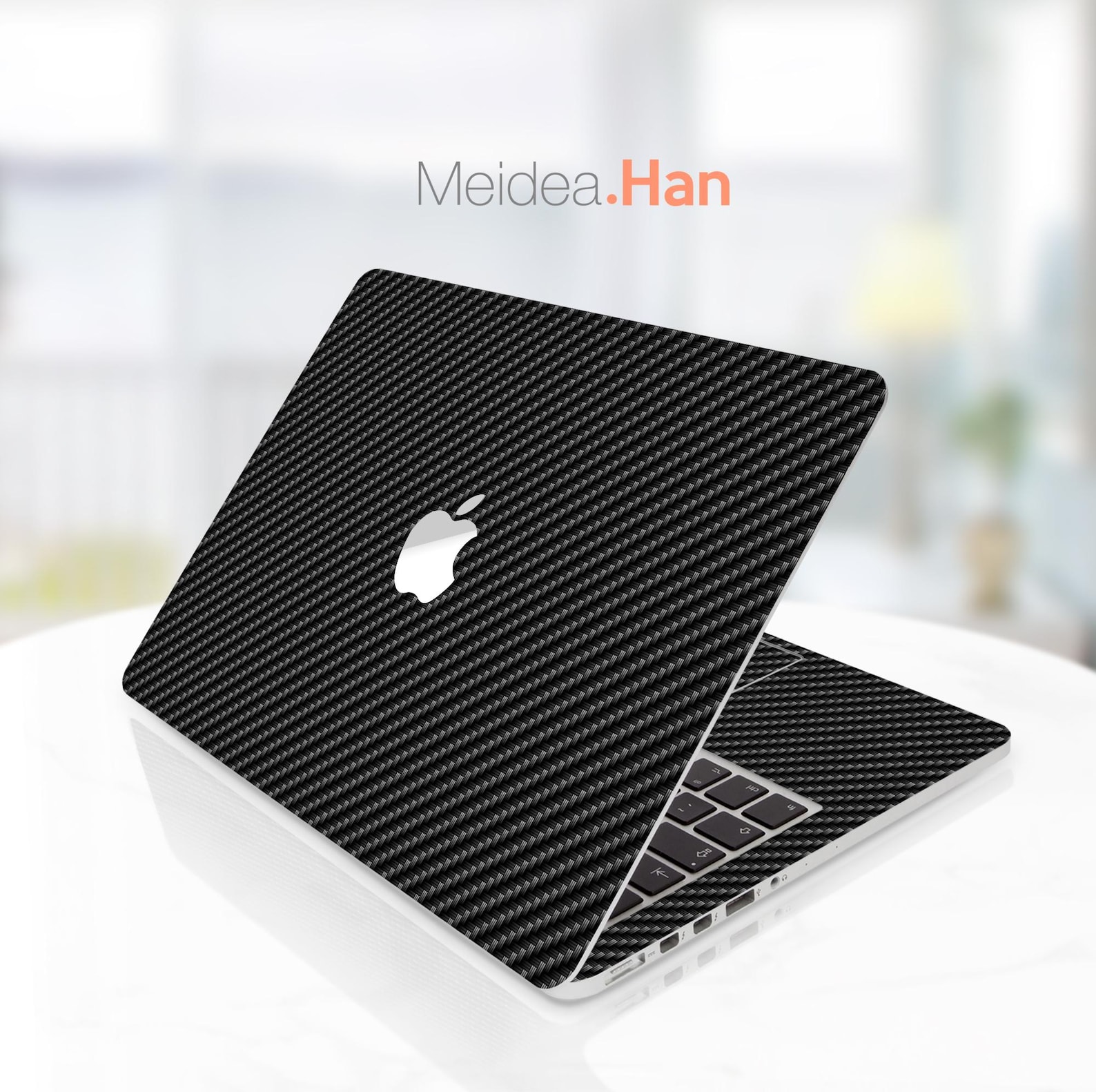 Black Carbon Fiber Skin Mac Protector MacBook Laptop Skin Protect ...