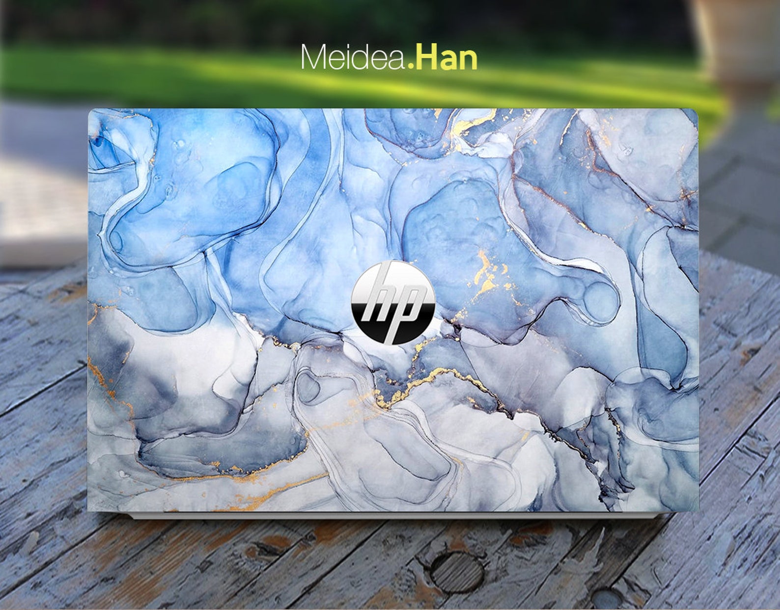 Hp Laptop Skin 15 Inch Personalized Customizable Gray Marble Texture ...