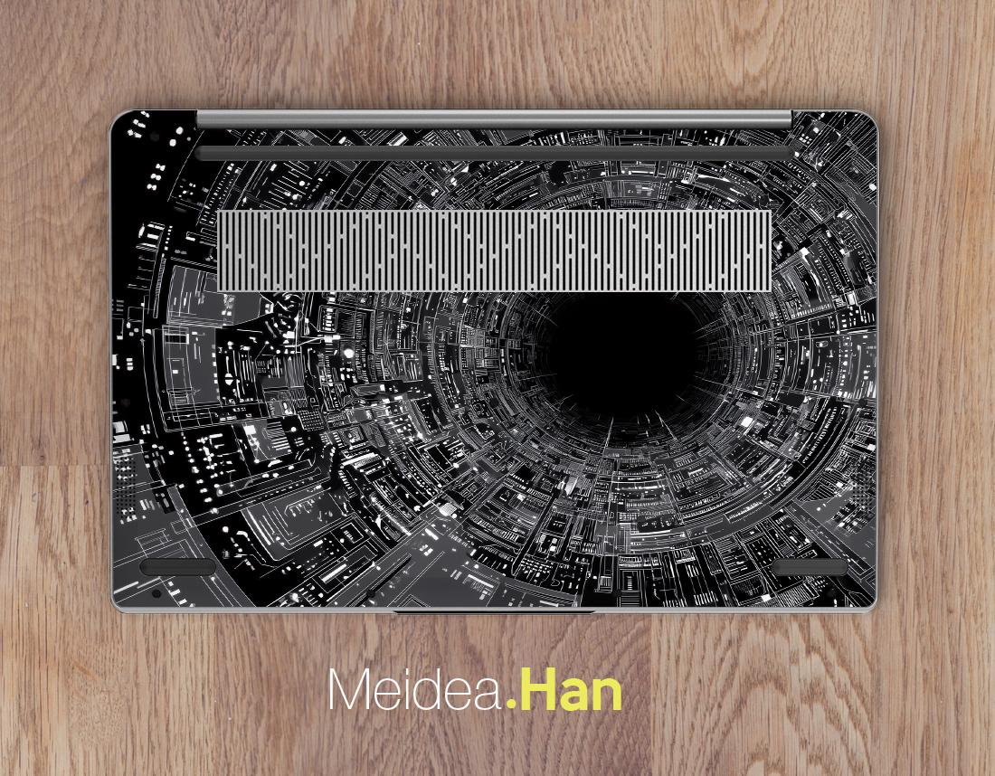 Dell Alienware Laptop Custom Decal Personalized Gift Black Hole Pattern ...