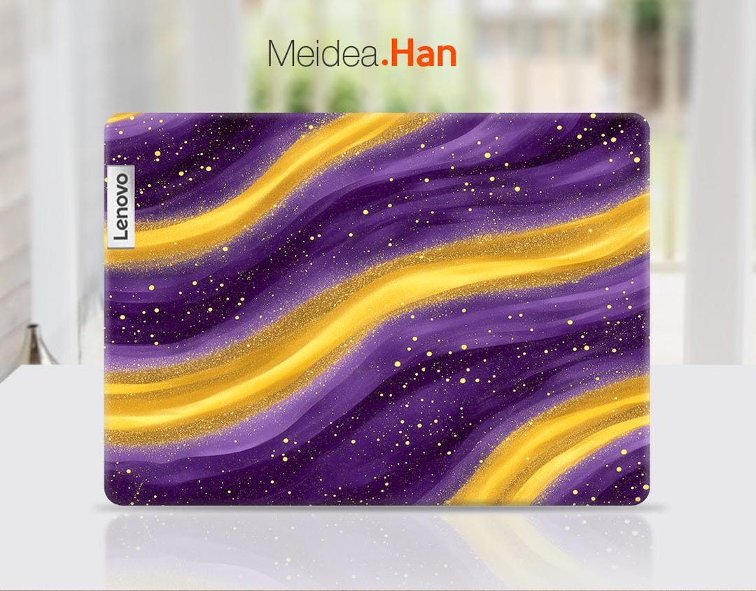 Laptop Skin Lenovo Sticker Purple High-grade Marble Design Custom Gift ...