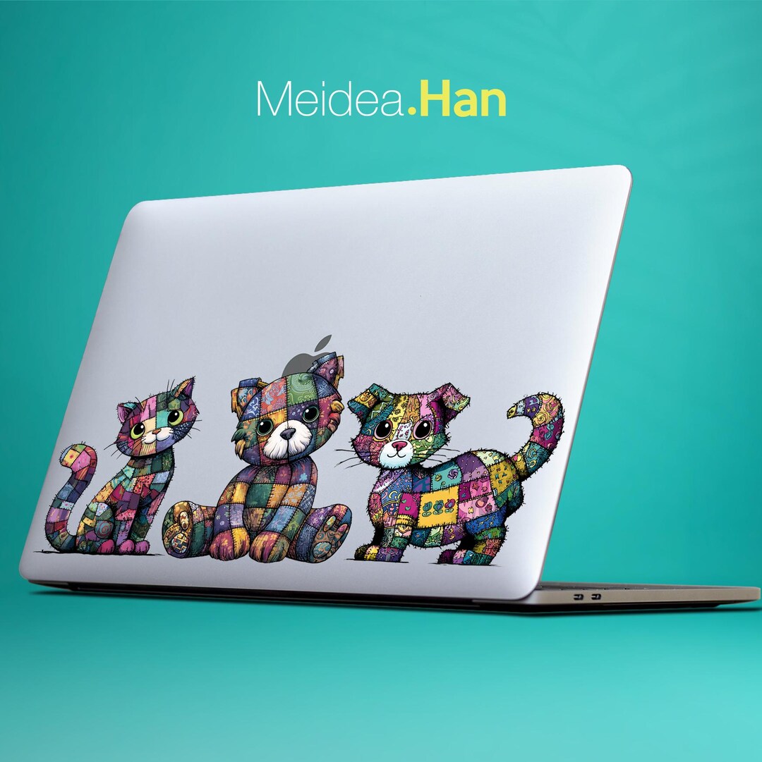Clear Laptop Colorful Cartoon Cat Decal Prefer Sticker Personalized ...