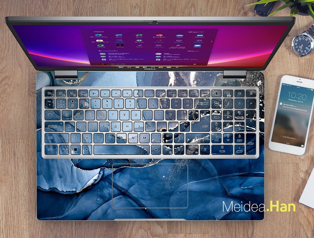 Hp Elitebook Skins Pre-cut Personalized Gift Customizable Blue Marble ...