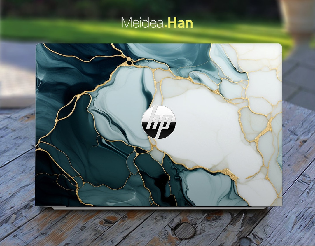 Hp Laptop Skin Probook Decals Customizable Gift Teal Marble Texture for ...