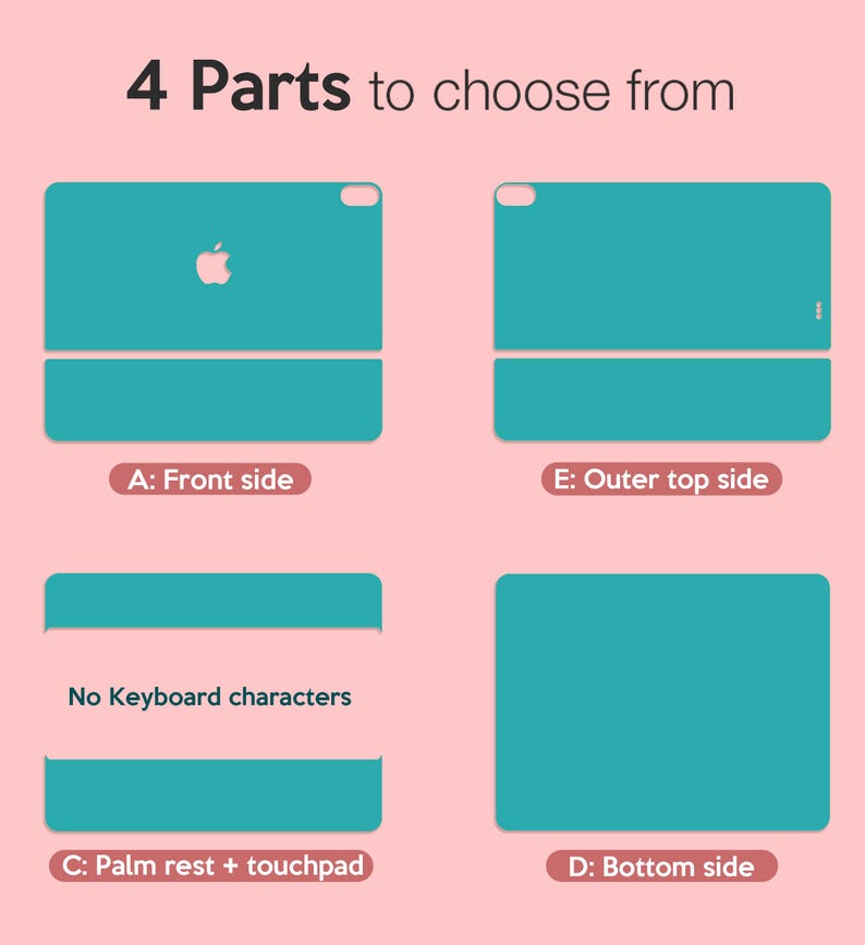 Apple Magic Keyboard Stickers Aesthetic Flower Pattern Gift for Mother ...