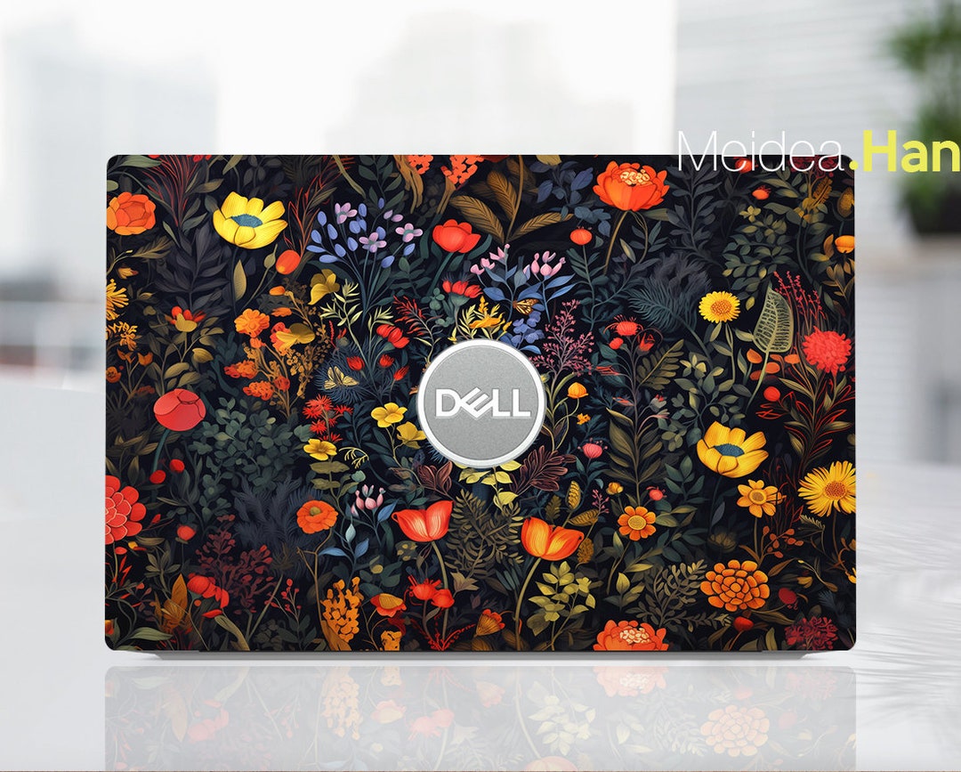 Dell Laptop Skin Xps 15 Sticker Customizable Decal Flowers Design Vinyl ...