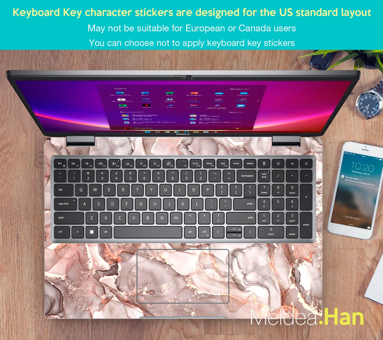 Dell Latitude 7330 Laptop Skin Personalized Customizable Marble ...