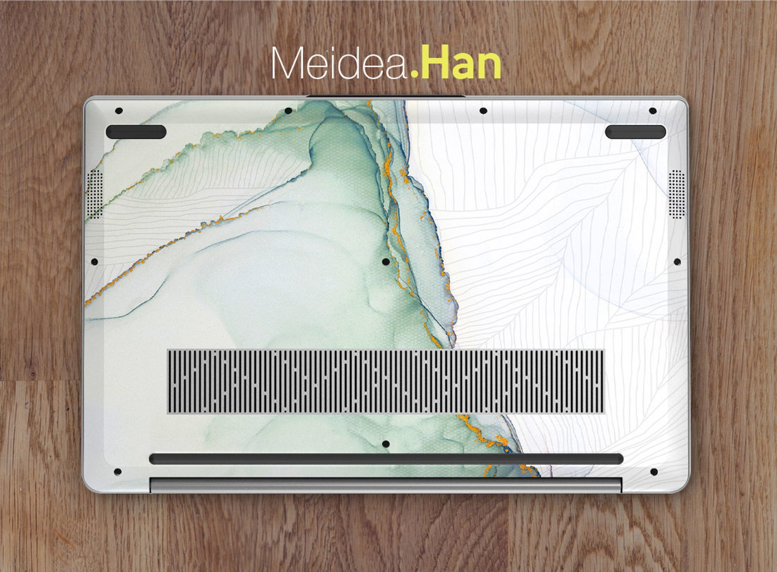 Lenovo Laptop Skins Personalized Gift Green Simple Lines Vinyl - Etsy