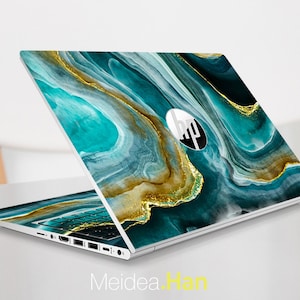 Hp Laptop Skins 15 Inch Pavilion Personalized Customizable Green Marble ...