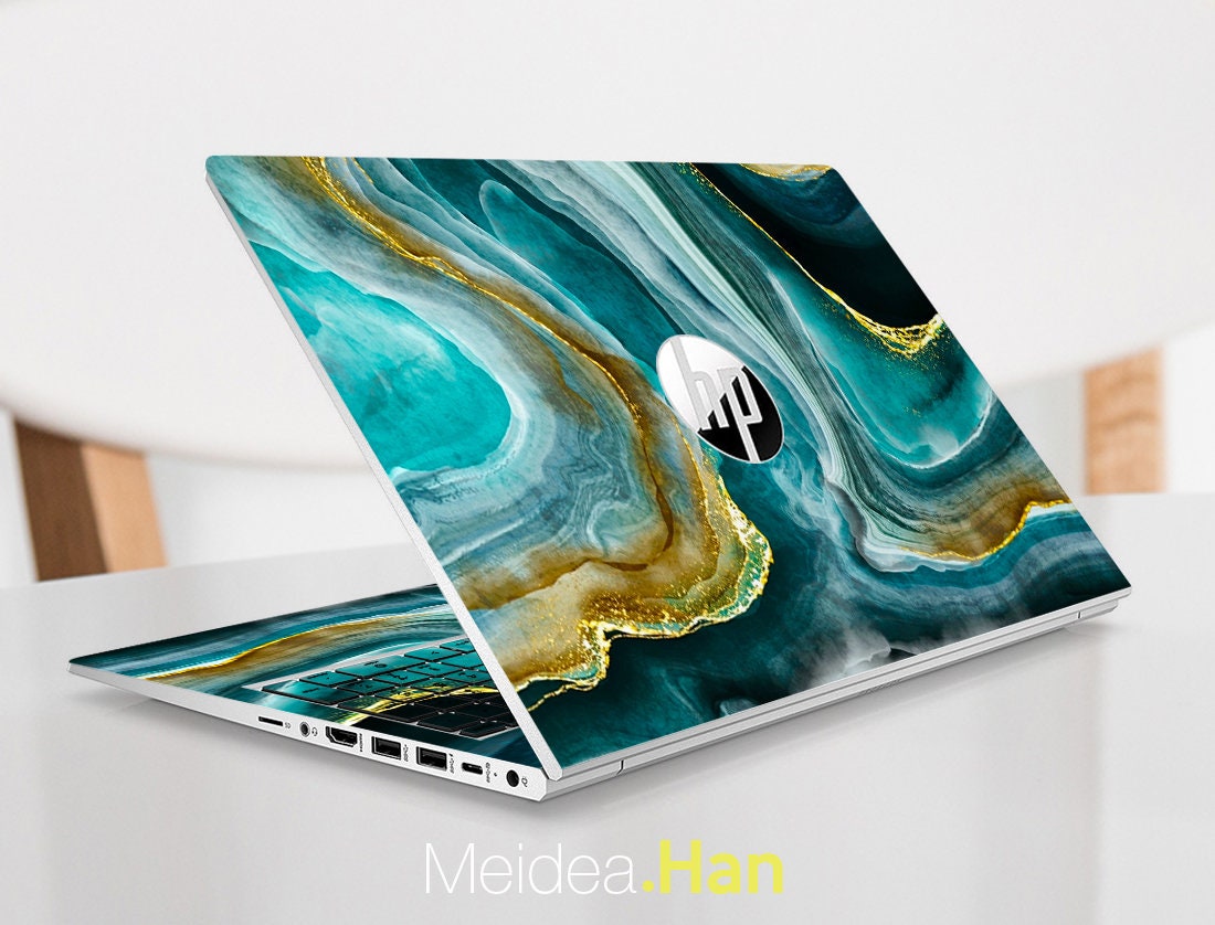 Hp Laptop Skins 15 Inch Pavilion Personalized Customizable Green Marble ...