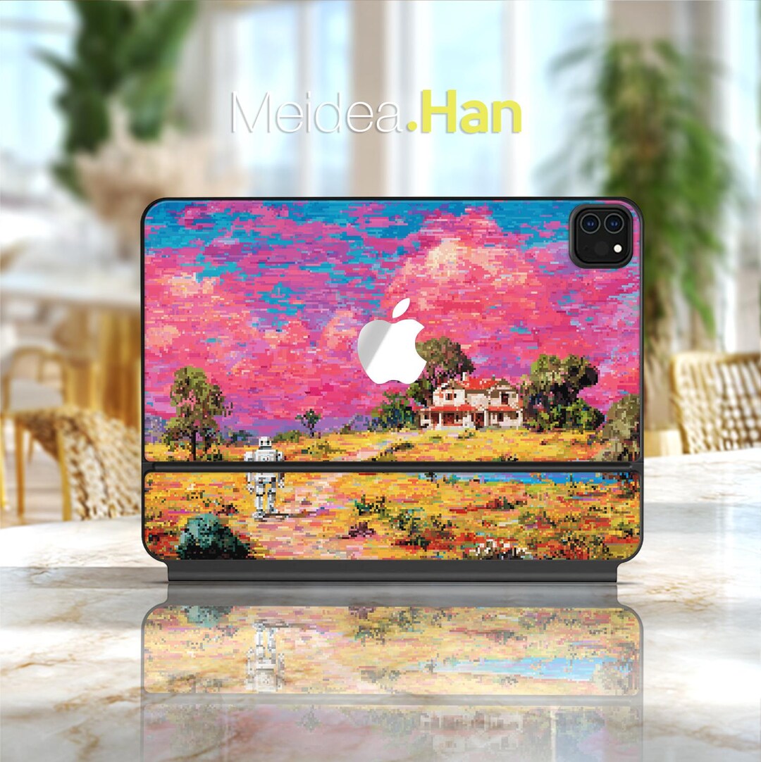 Smart Folio Sticker Apple Keyboard Skin Custom Pixel Style Game Scene ...