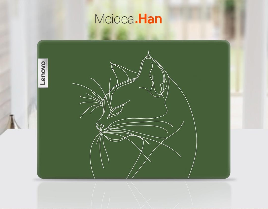 Lenovo Accessories Custom Laptop Skin Art Sticker Simple Lines Cat ...