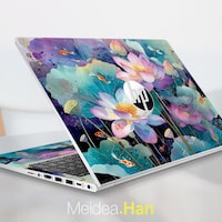 HP Laptop Decal Daughter Gifts Personalized Blue Ripple Design Vinyl ...
