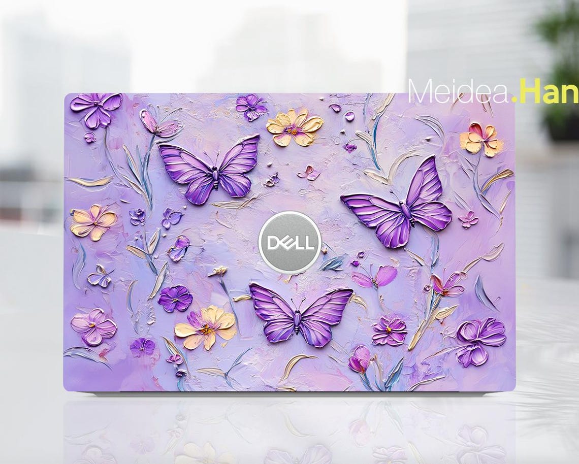 Custom Laptop Skin Dell Inspiron 3530 Decal Gift for Girls Light Purple ...