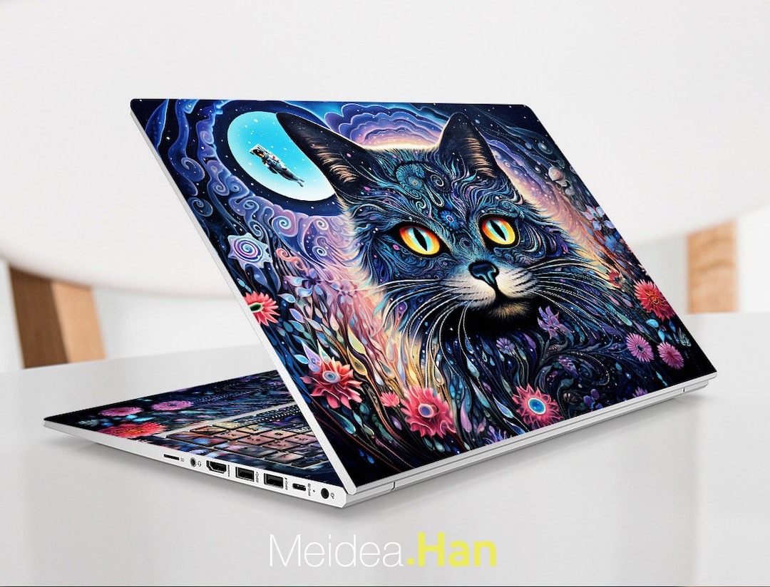 Custom Laptop Skin Hp Pavilion X360 Cute Decal Personalised Gift Black ...