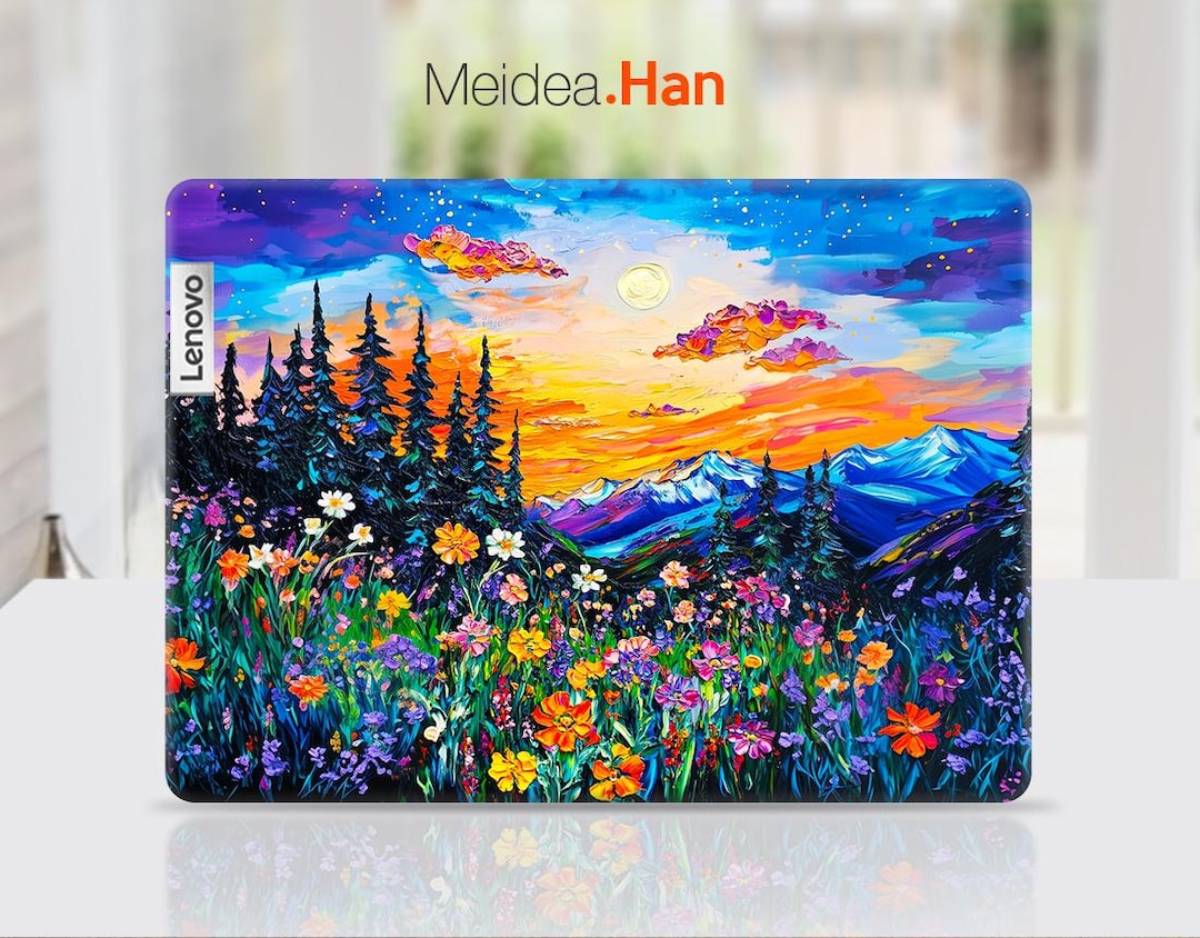 Custom Lenovo Laptop Skin Top Decal Art Gift for Her Beautiful Oil ...
