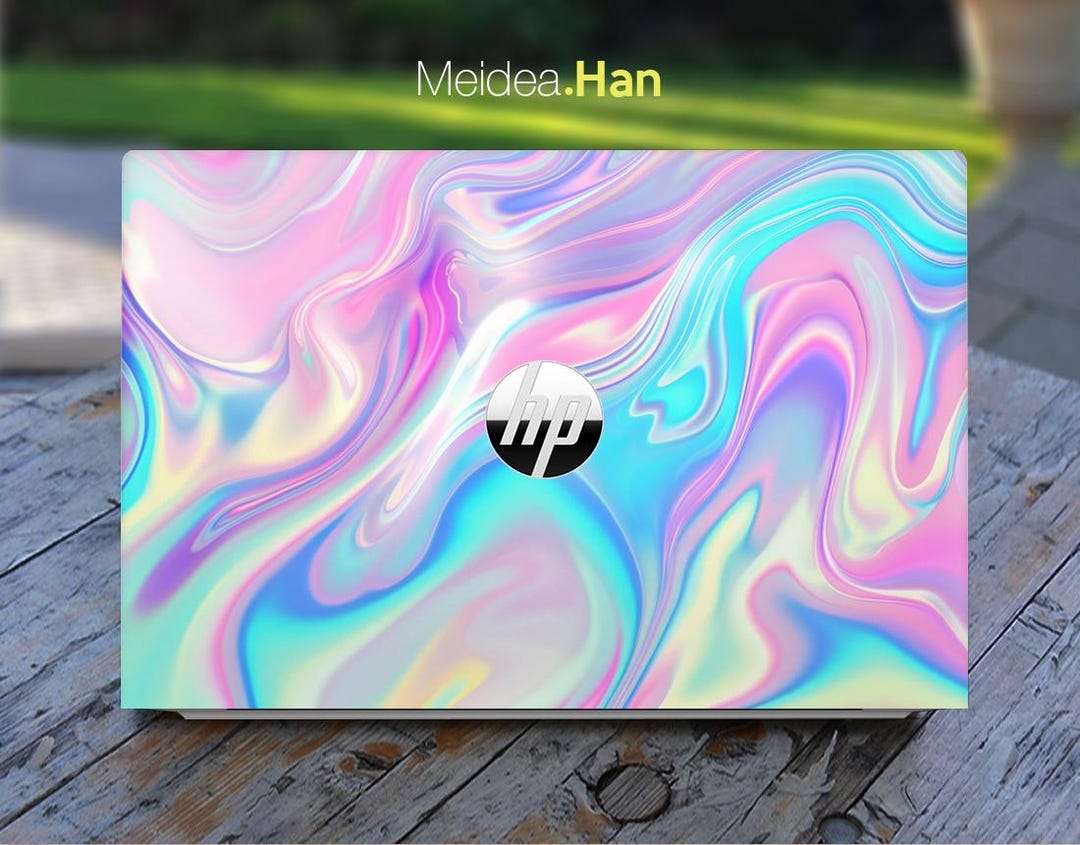 Hp Laptop Skins Gift for Friend Custom Decal Laser Abstract Color ...