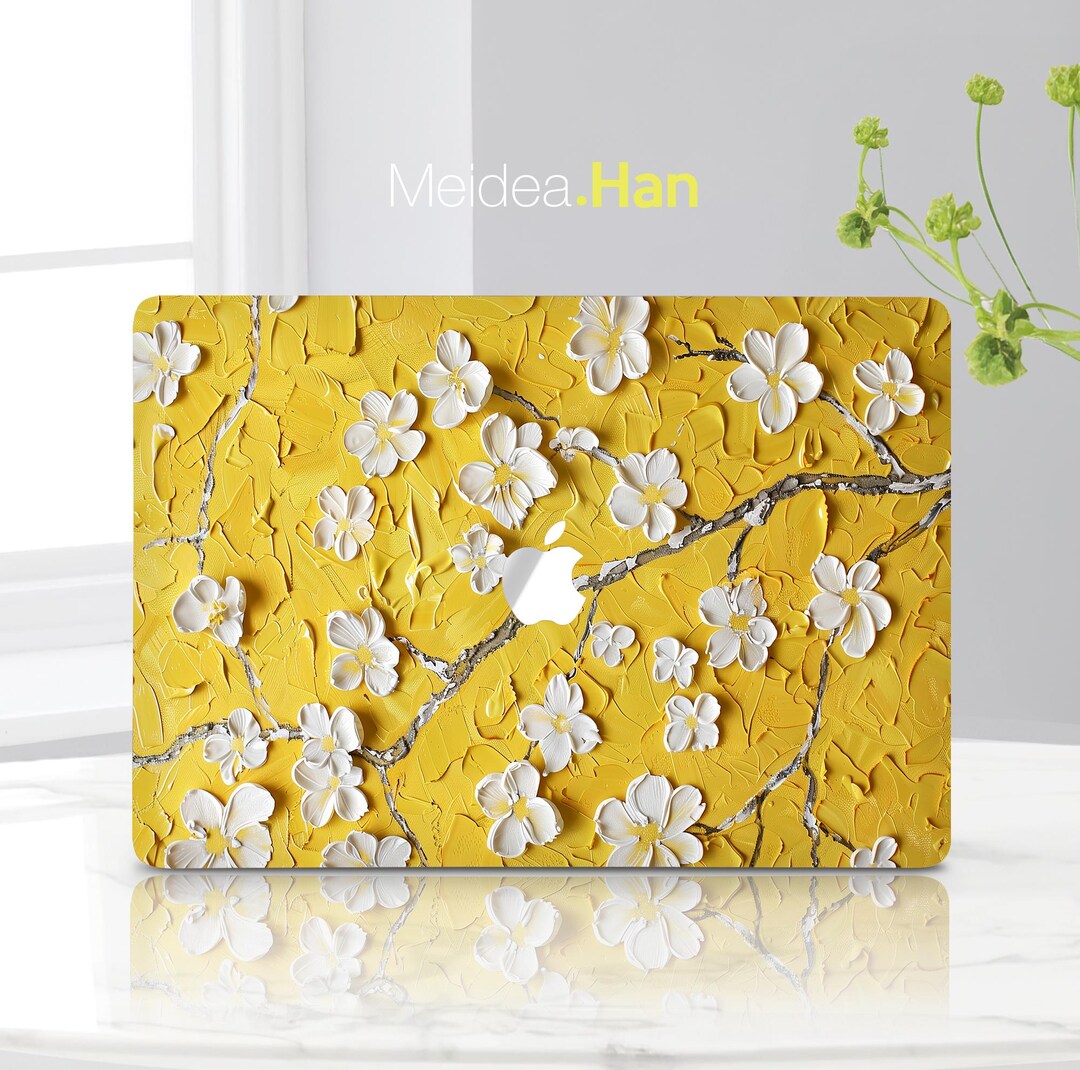 Apple Laptop Skins Custom Decals MacBook Pro Logo Oil Painting Flower ...