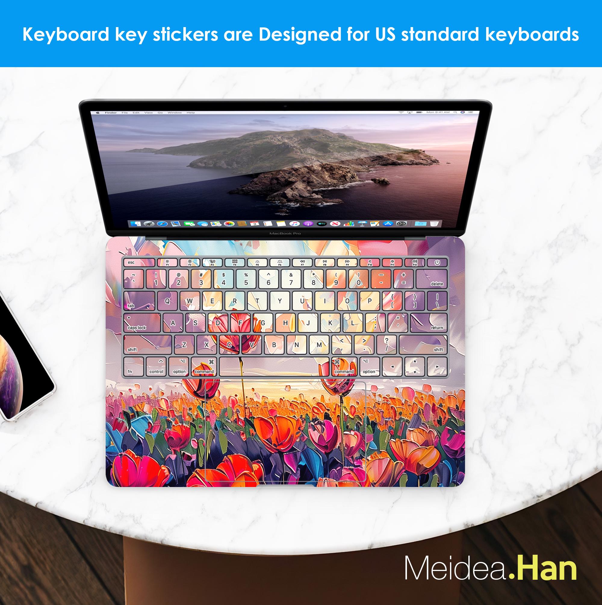 Personalized Gift MacBook Laptop Logo Decal Colorful Rose Design Custom ...