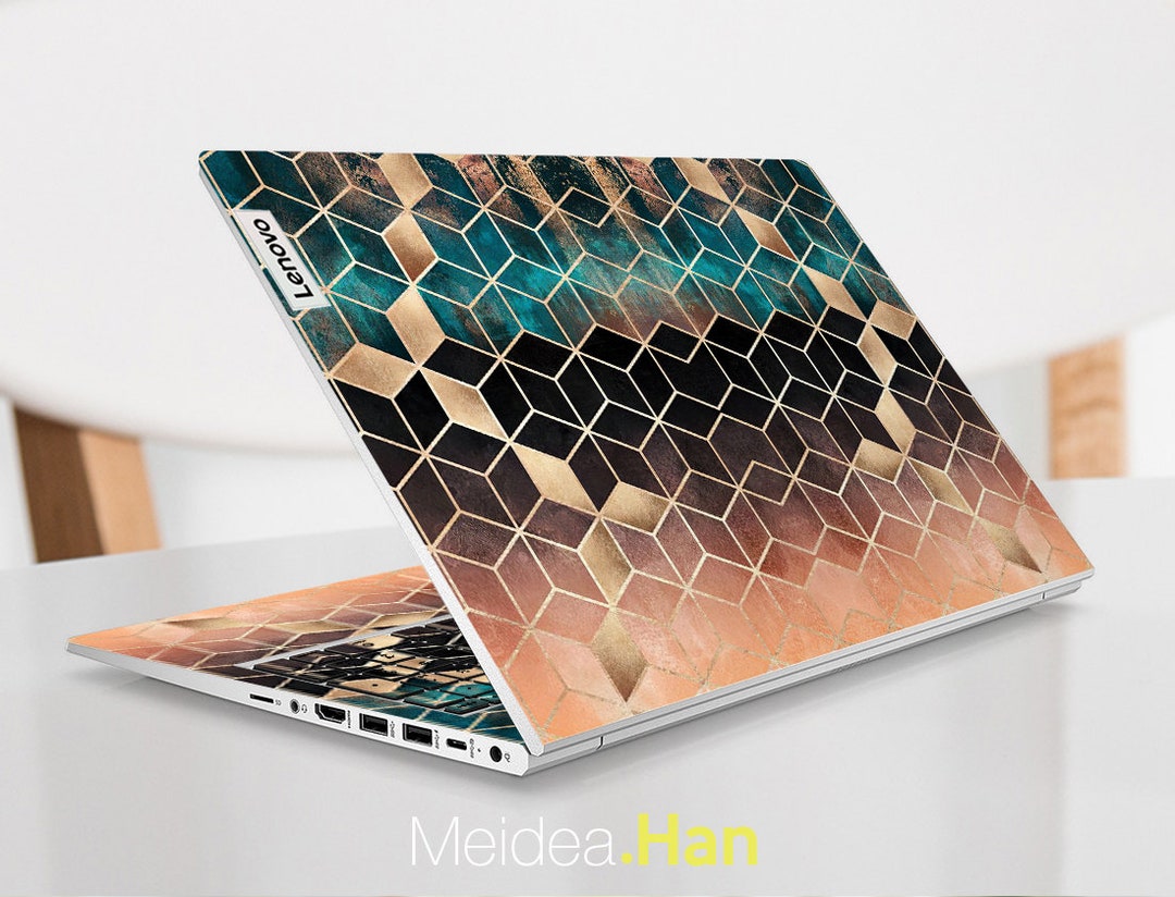 Lenovo Thinkpad Skin Black Geometric Design Customized Laptop Decal ...